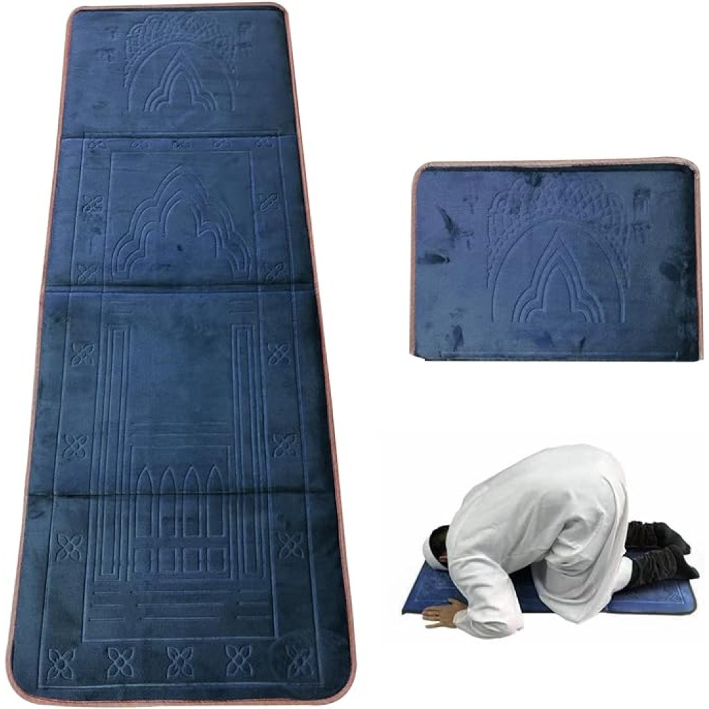 Backrest Prayer Mat In Blue| Delivery In Jordan